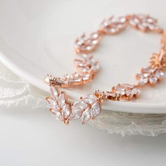 Neiman Marcus | Jewelry | Neiman Marcus Crystal Leaf Vine Bracelet ...